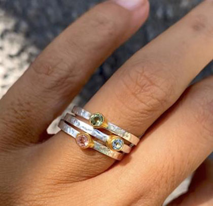 Gold Plated Crystal Dainty Ring | Joya