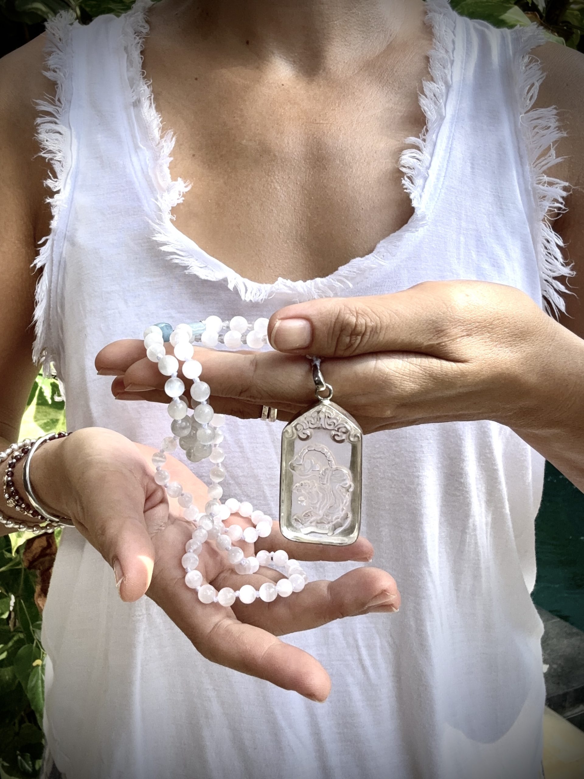 Tiger Spirit Selenite Mala Joya