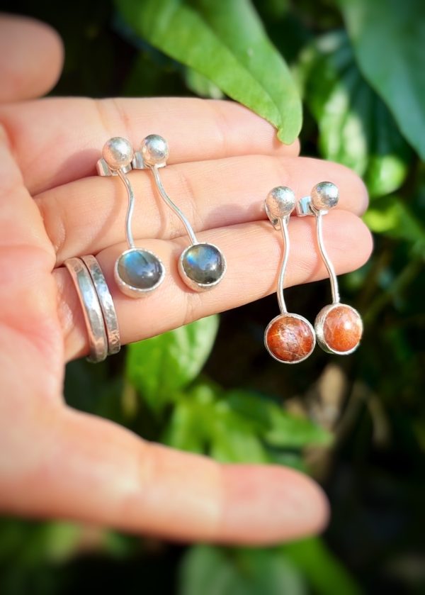 Glow & Flow – Labradorite & Sunstone Earrings | Joya